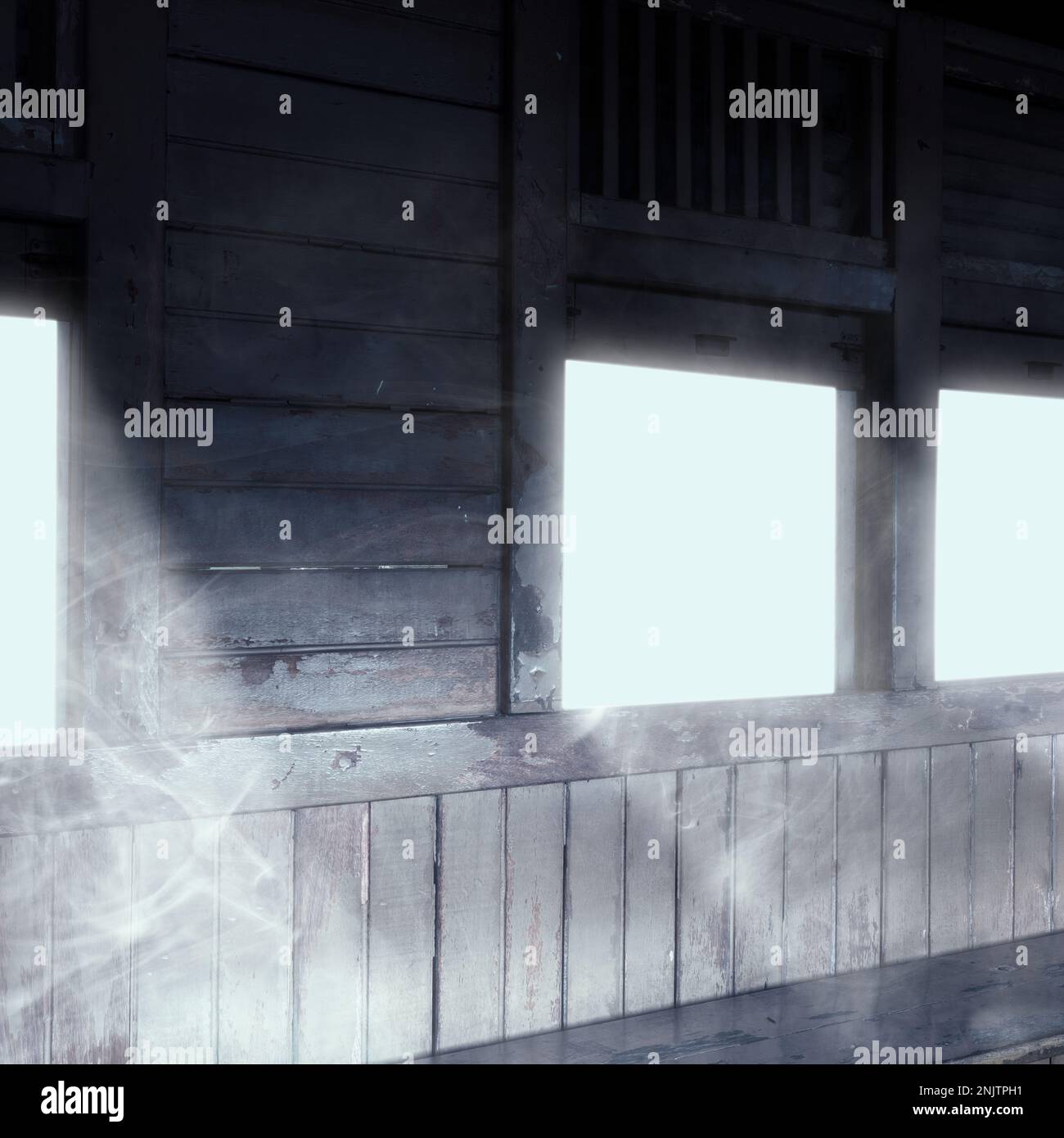 White smoke and light with wooden window background Stock Photo - Alamy