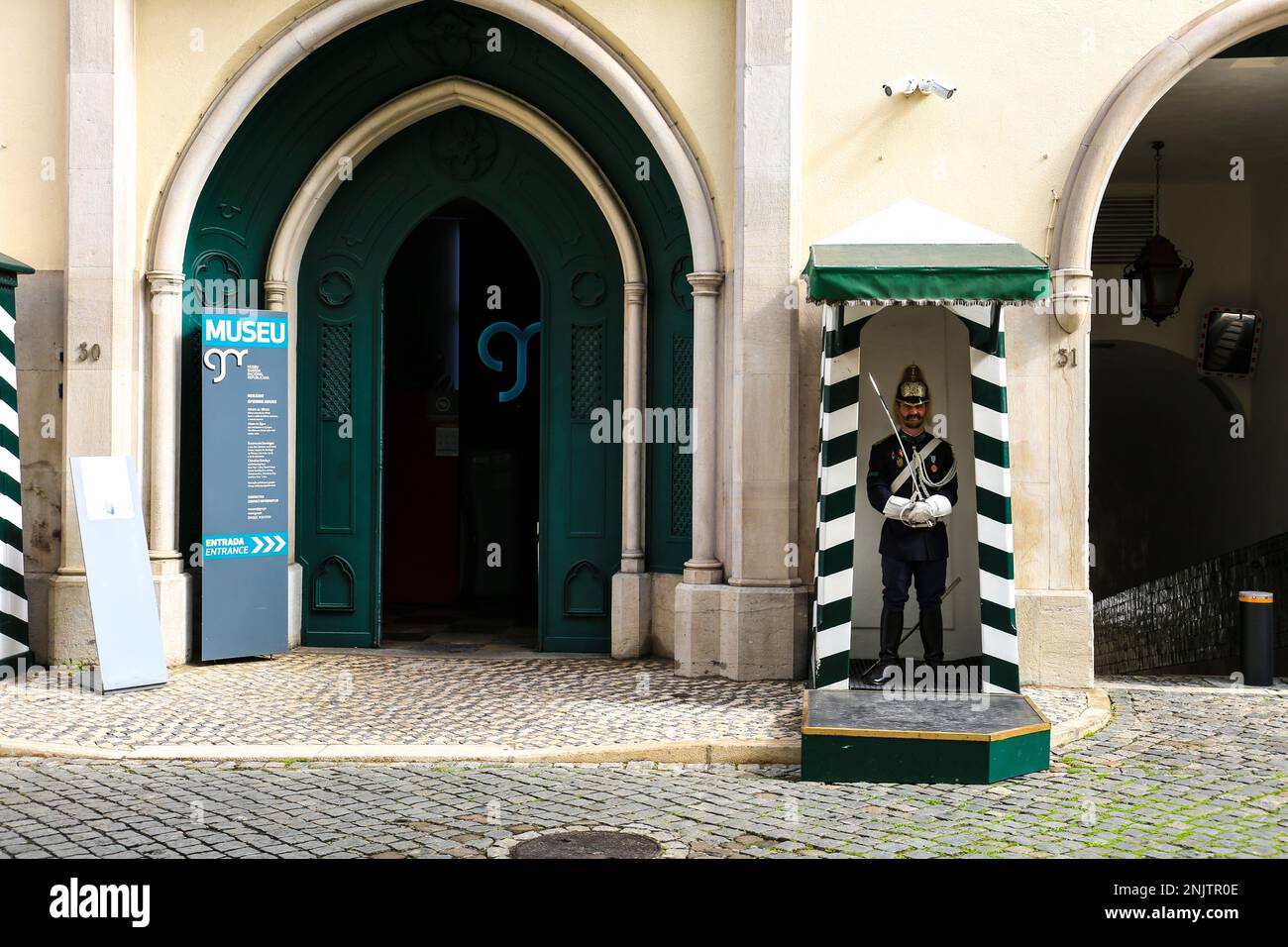 Lisbon, Portugal- October 21, 2022: Soldier standing in front of the ...