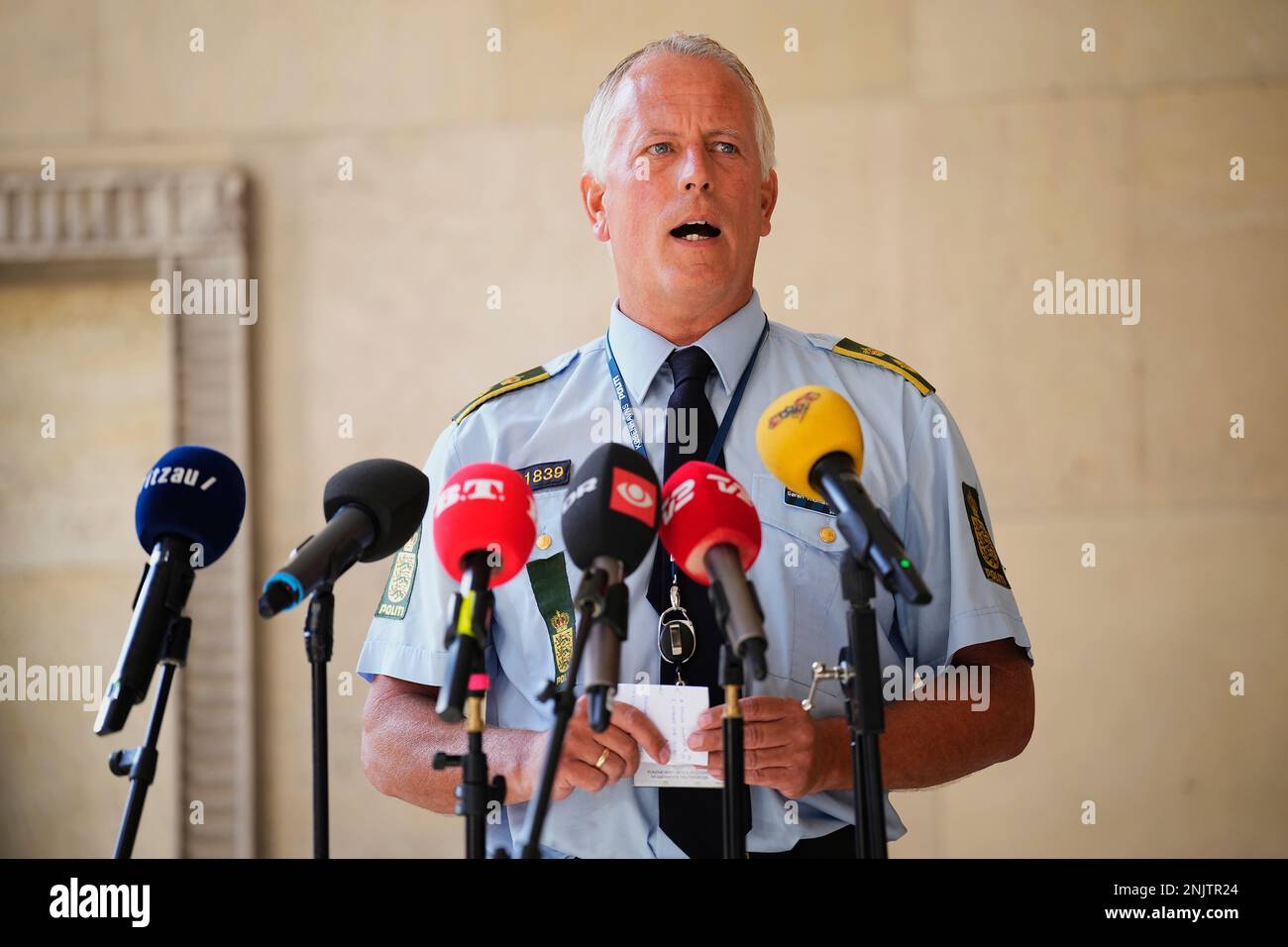 Copenhagen Police Chief Inspector Soeren Thomassen gives a status on ...