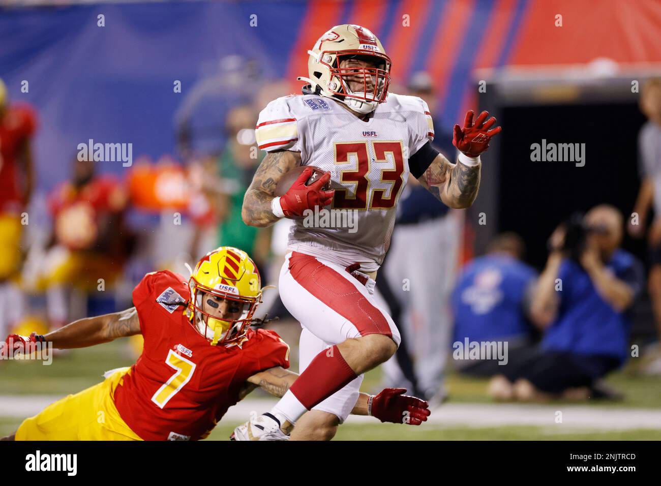 CANTON, OH - JULY 03: Birmingham Stallions linebacker Scooby Wright III ...