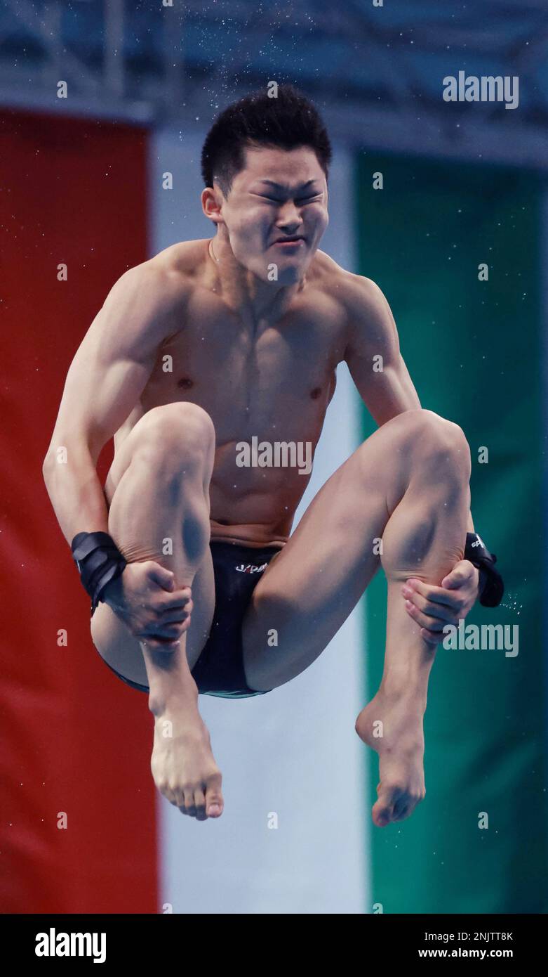 Rikuto Tamai of Japan performs during diving men 10m platform in the ...