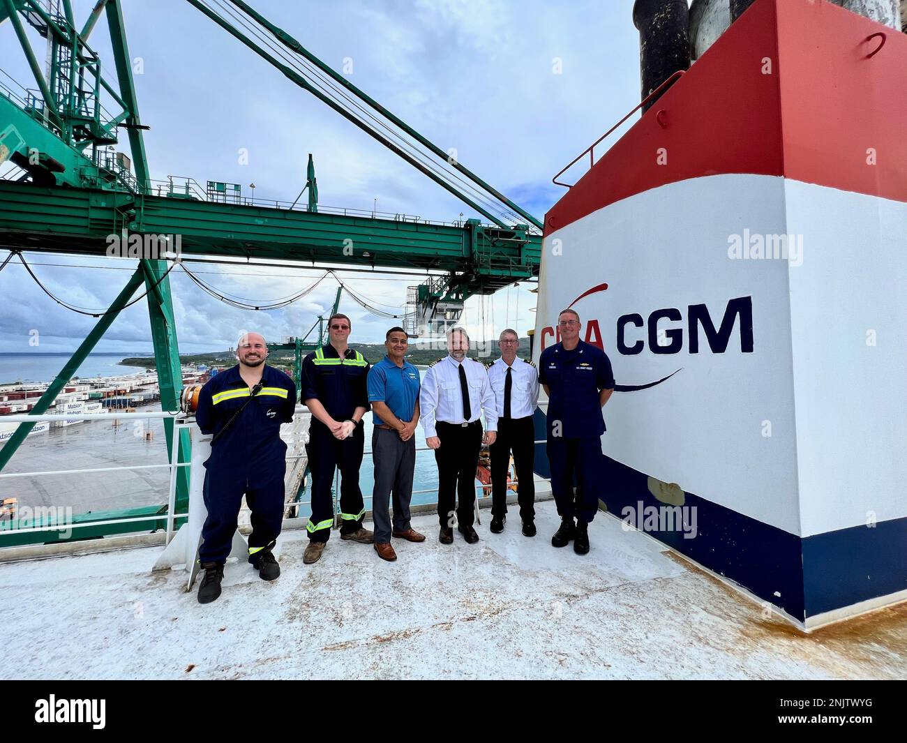 At the Port of Guam on Aug. 10, 2022, Capt. Nick Simmons, U.S. Coast ...
