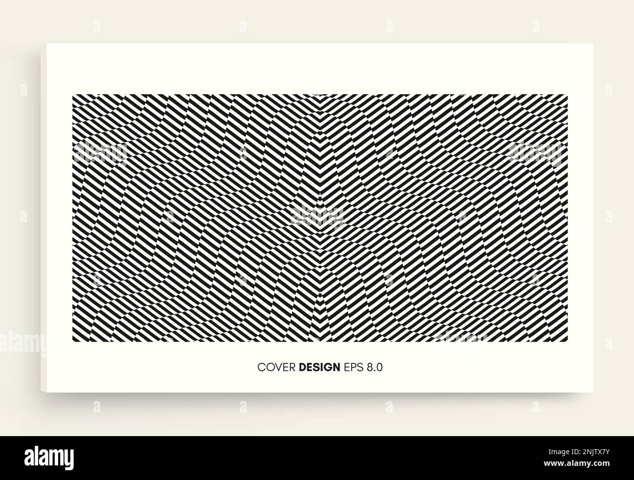 Pattern with optical illusion. Black and white design. Abstract striped ...