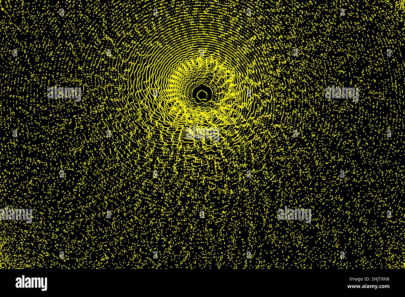 Abstract Science Or Technology Background Network Illustration With Particle 3d Grid Surface
