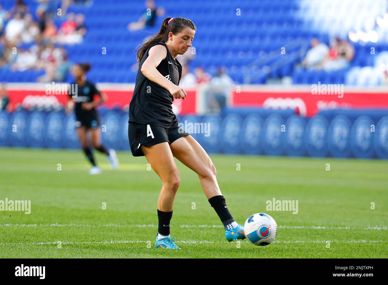 HARRISON, NJ - JULY 02: Paige Monaghan (4) of NJ/NY Gotham FC warms up ...