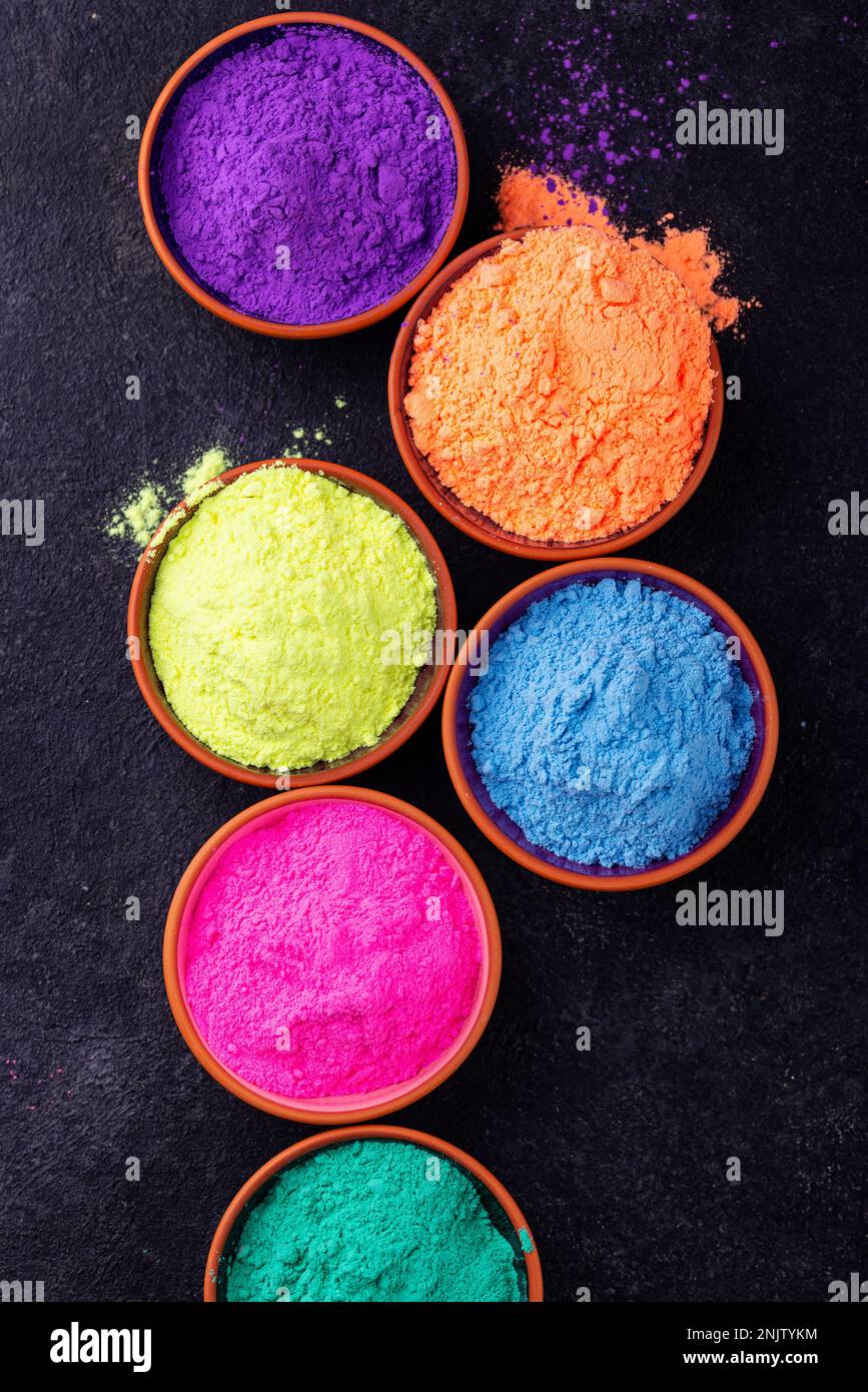 Gulal colors for Indian Holi festival Stock Photo - Alamy