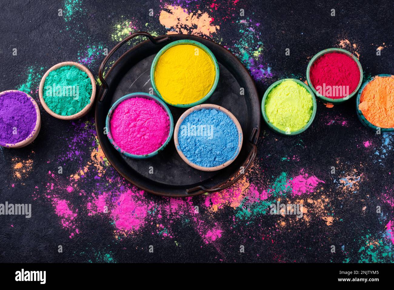 Gulal colors for Indian Holi festival Stock Photo - Alamy