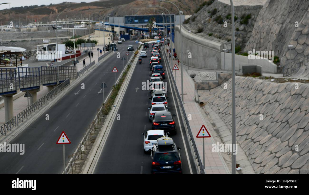Long queues at the border of Ceuta for the Strait Crossing Operation 02 ...