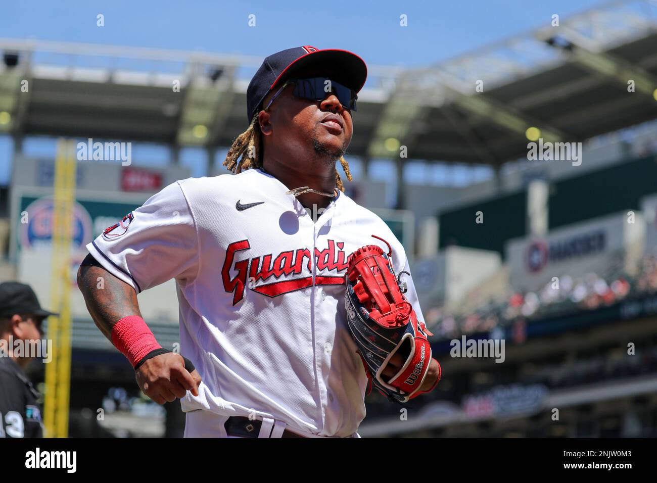 CLEVELAND, OH - JULY 02: Cleveland Guardians third baseman Jose Ramirez ...