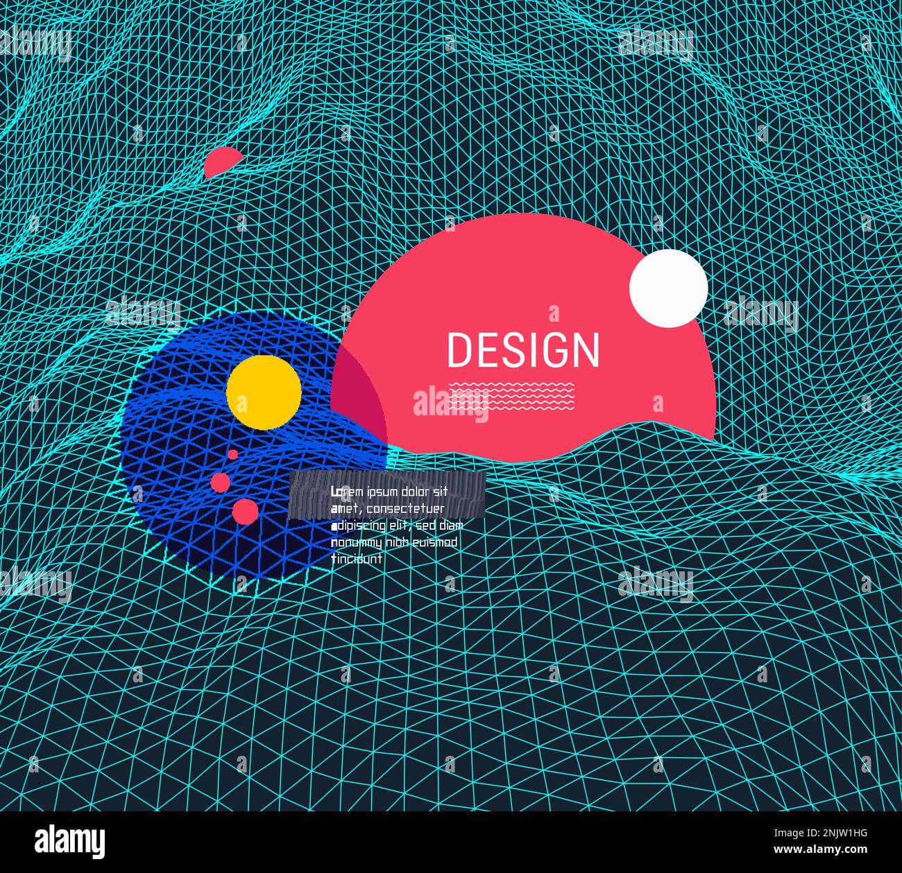 Abstract Science Or Technology Background Graphic Design Network Illustration 3d Grid Surface