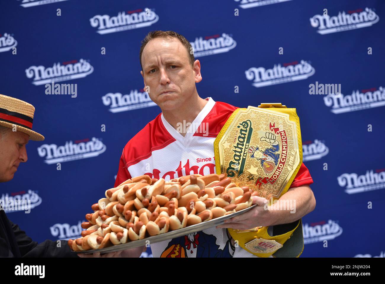 Photo by: NDZ/STAR MAX/IPx 2022 7/1/22 Joey Chestnut attends the ...