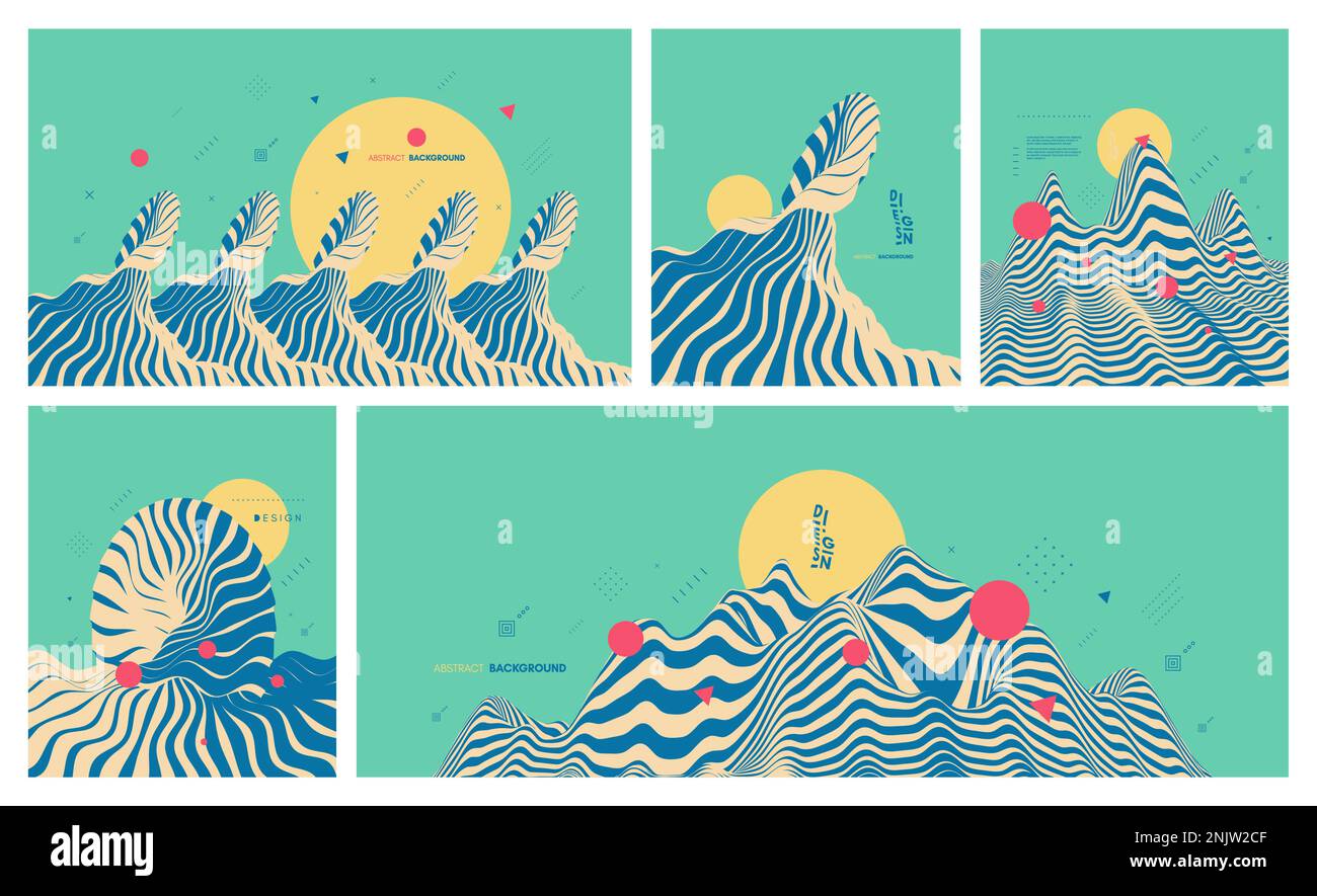 Landscape background. Terrain. Abstract wavy background. Pattern with ...