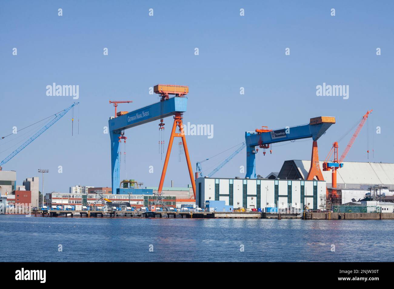 Shipyard German Naval Yards at the Kiel Fjord, Kiel, Schleswig-Holstein ...