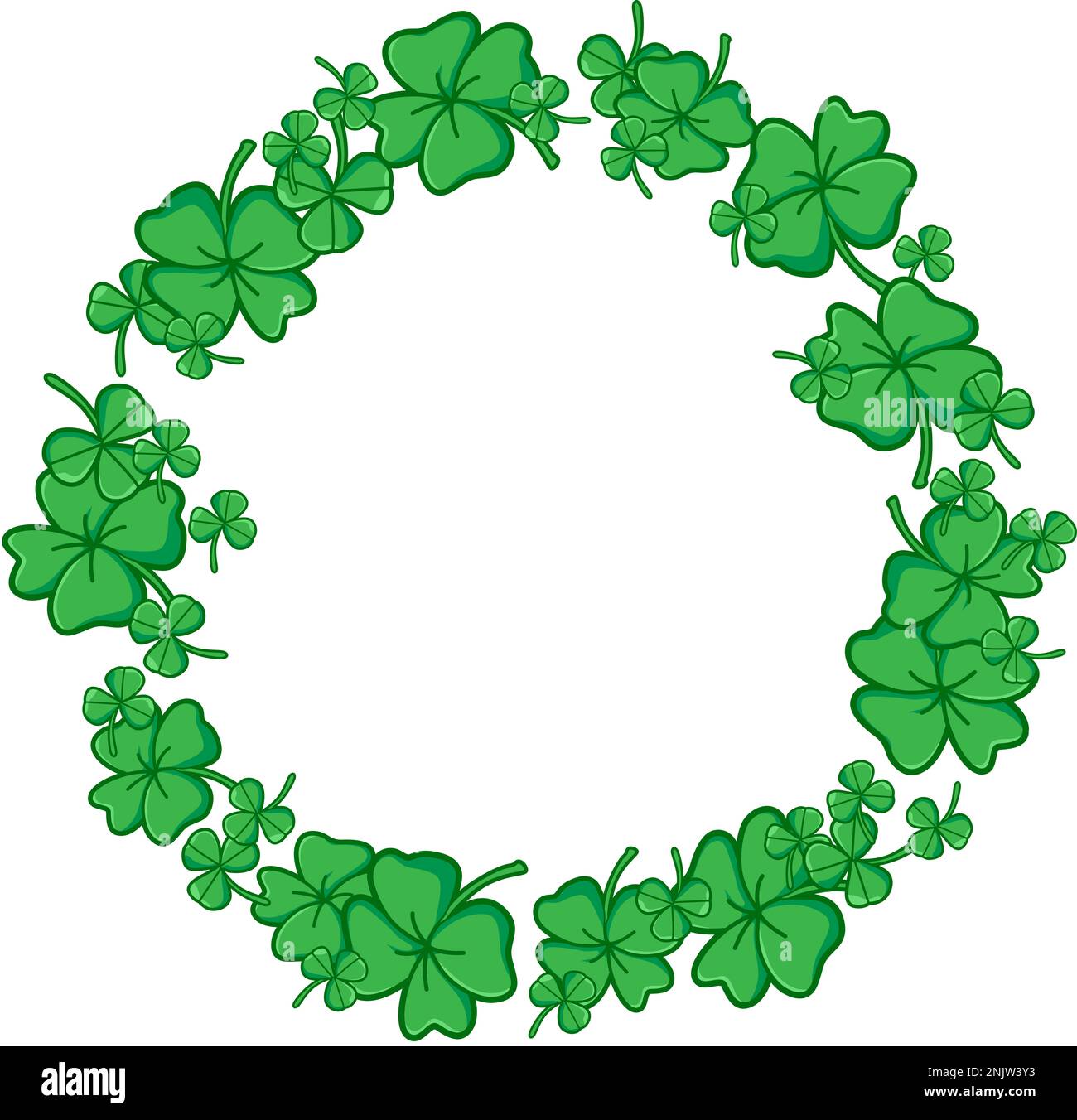 Round blank frame made of green four-leaf clovers for Saint Patrick s ...