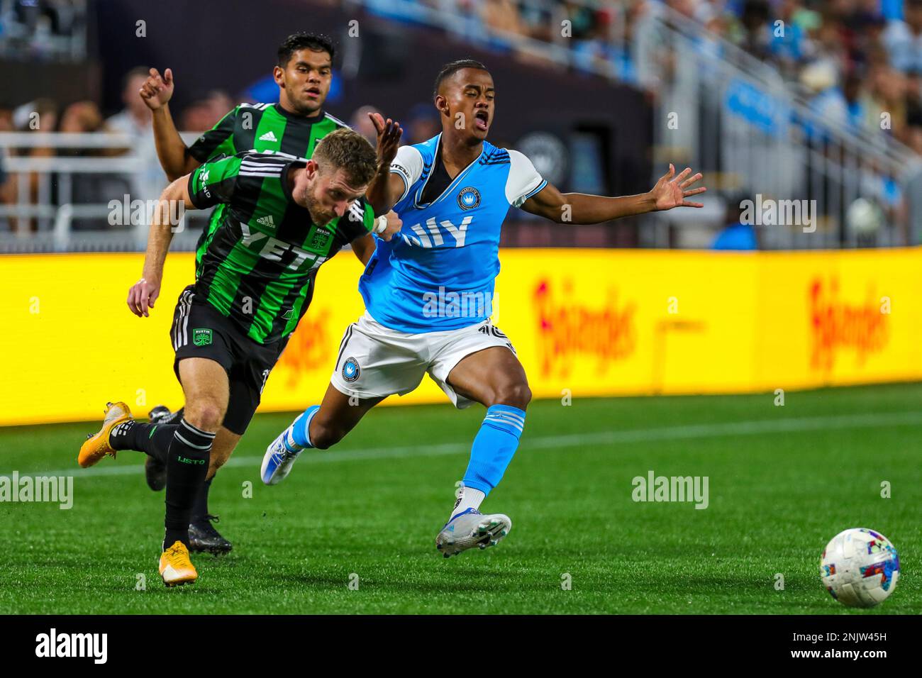 CHARLOTTE, NC - JUNE 30: Kerwin Vargas (18) of Charlotte FC draws a ...