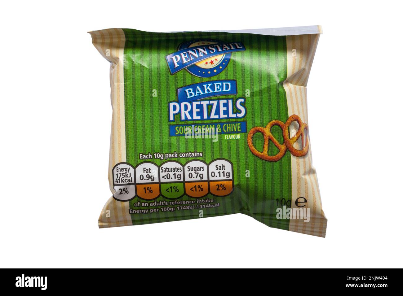 Packet of Penn State baked pretzels sour cream & chive isolated on ...