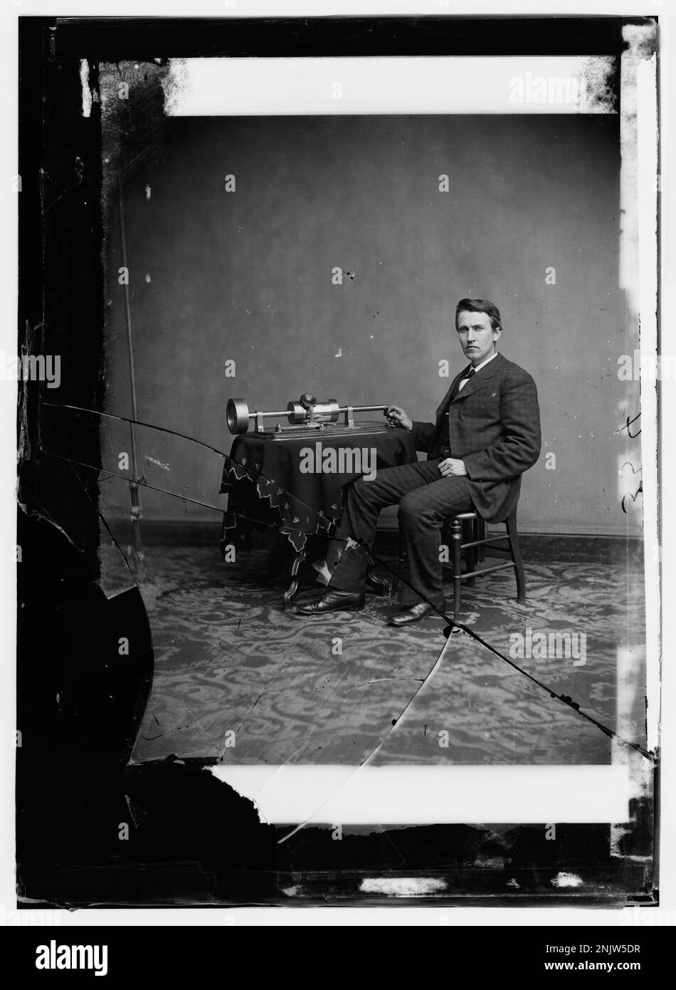 Thomas edison portrait inventor Black and White Stock Photos & Images ...