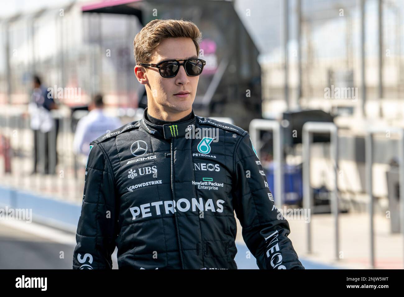 BAHRAIN INTERNATIONAL CIRCUIT, BAHRAIN - FEBRUARY 23: George Russell ...