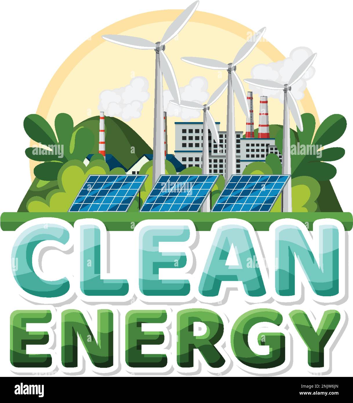 Alternative clean energy vector concept illustration Stock Vector Image ...