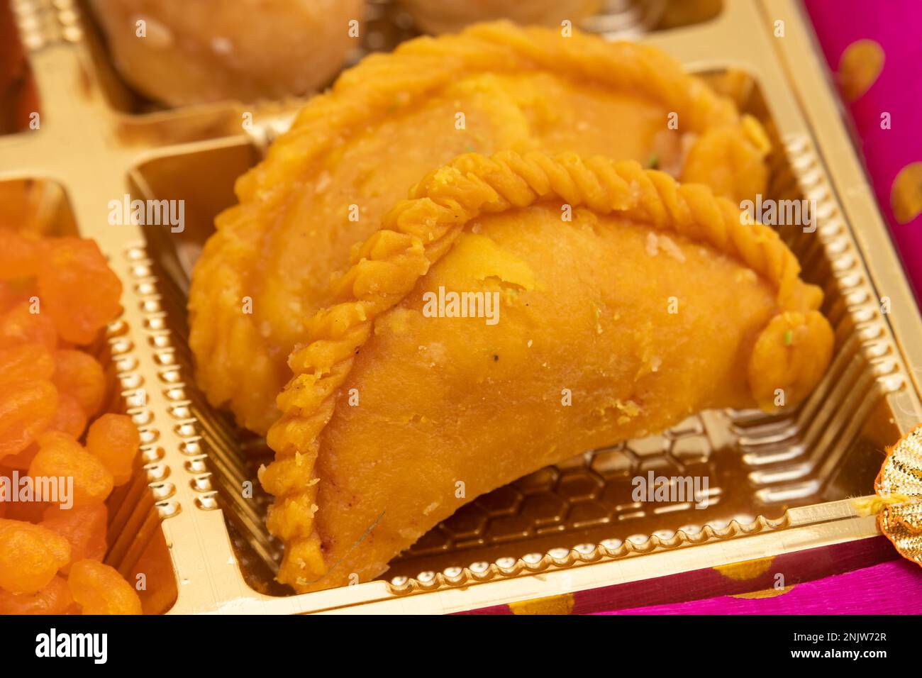 Kesar Gujia Mithai Also Called Kesri Gujiya, Pirukiya, Pirukia ...