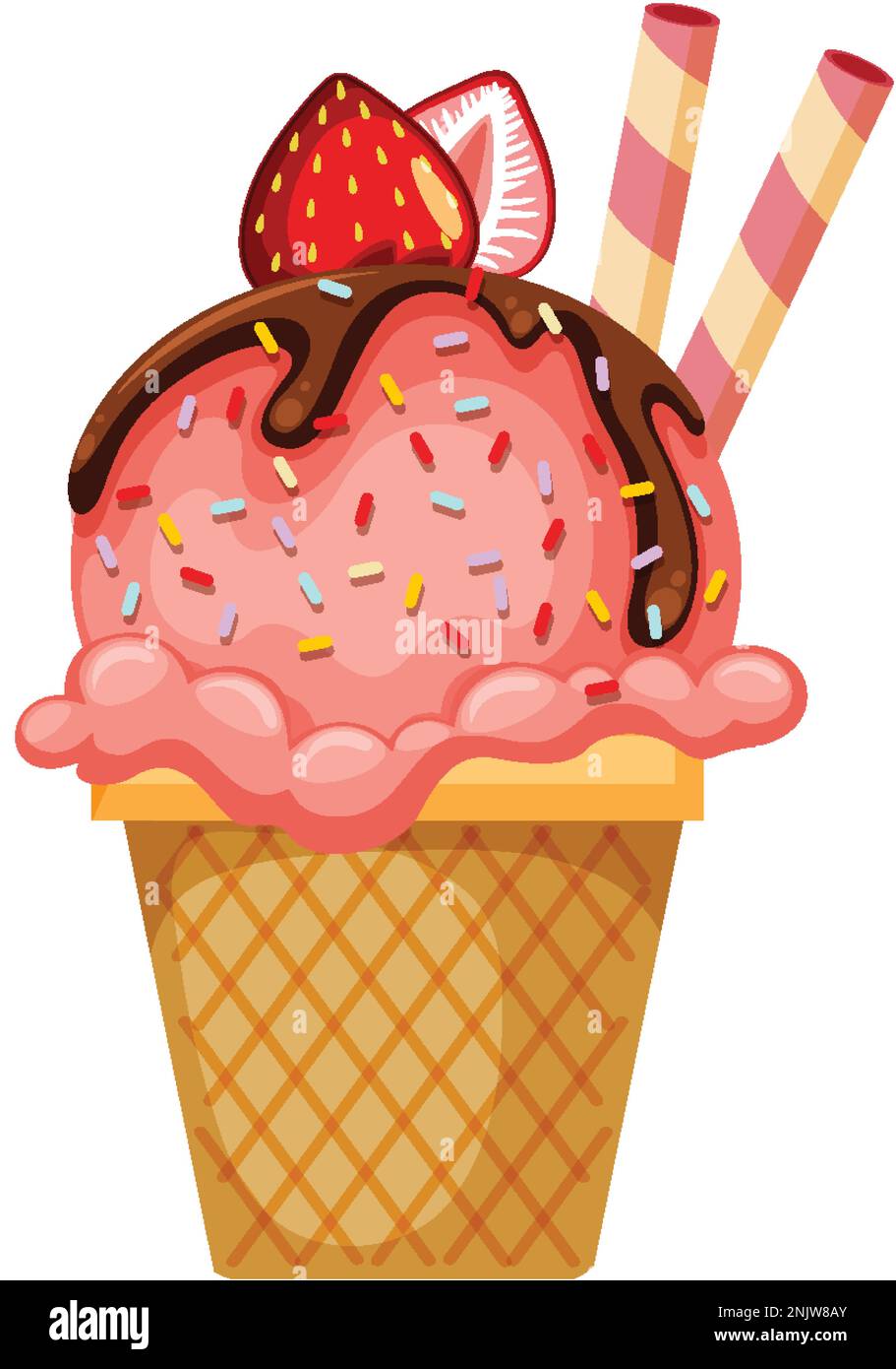 Strawberry Ice Cream Cone Clip Art