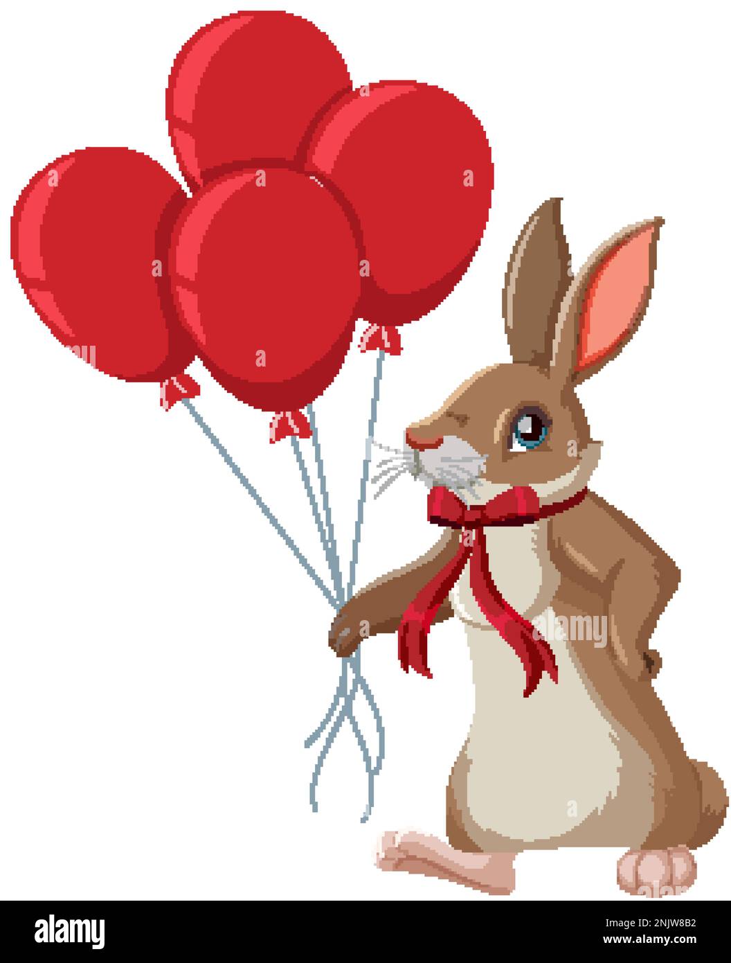 Festival rabbit holding balloons illustration Stock Vector Image & Art ...
