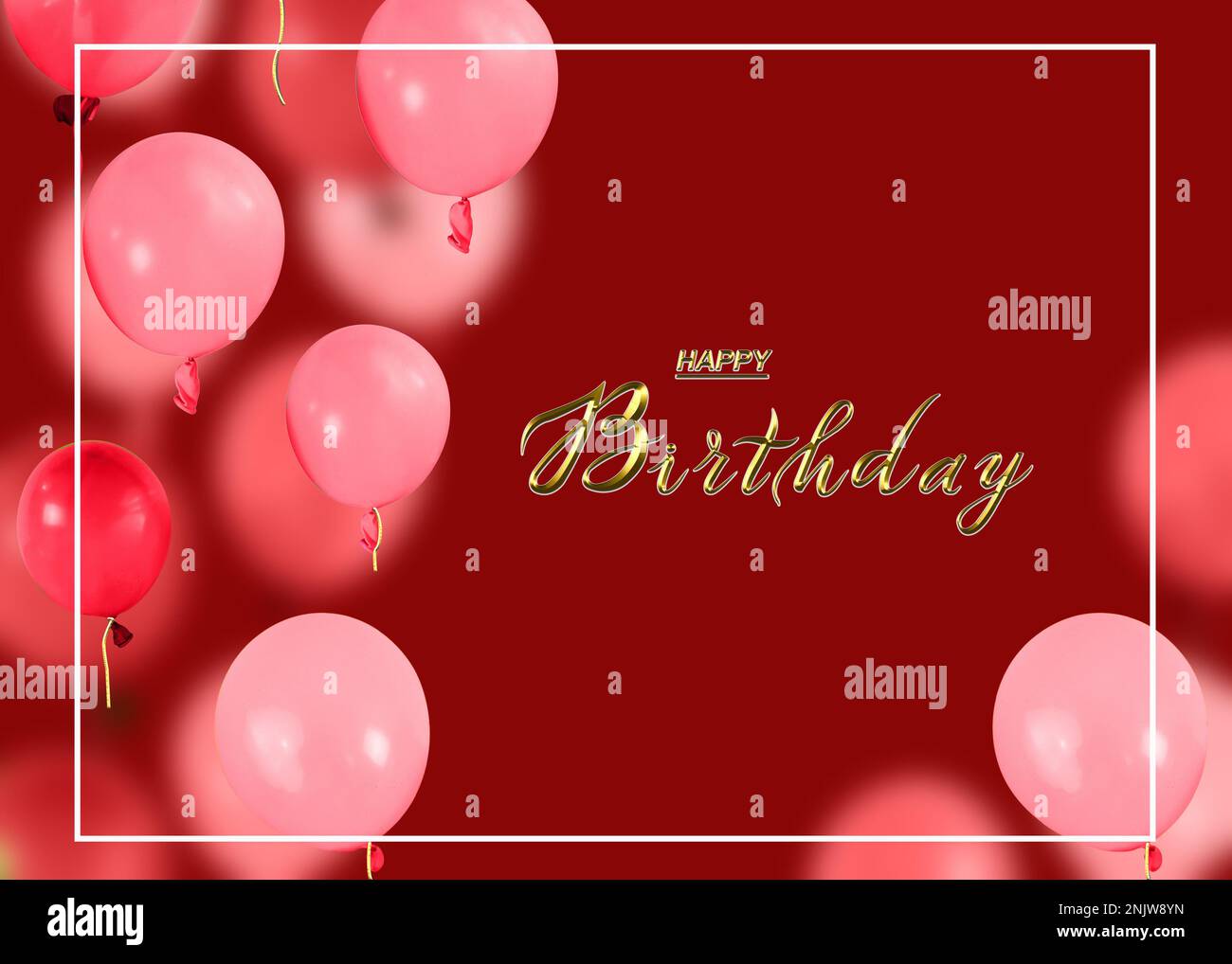 happy birthday card with balloons Stock Photo - Alamy