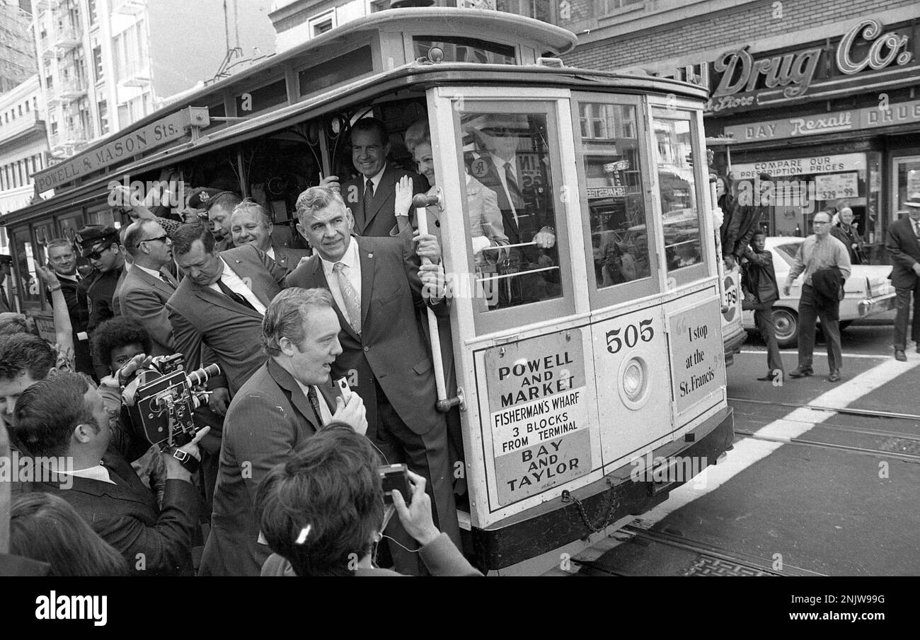 President Richard Nixon visits San Francisco and stays at the St ...