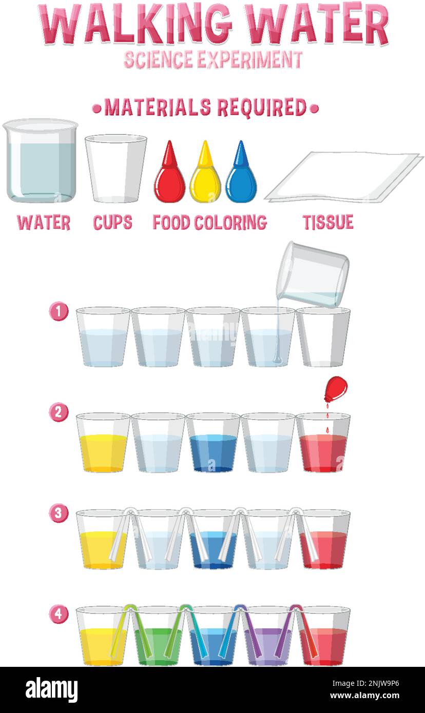 Walking Water Science Experiment illustration Stock Vector Image & Art ...