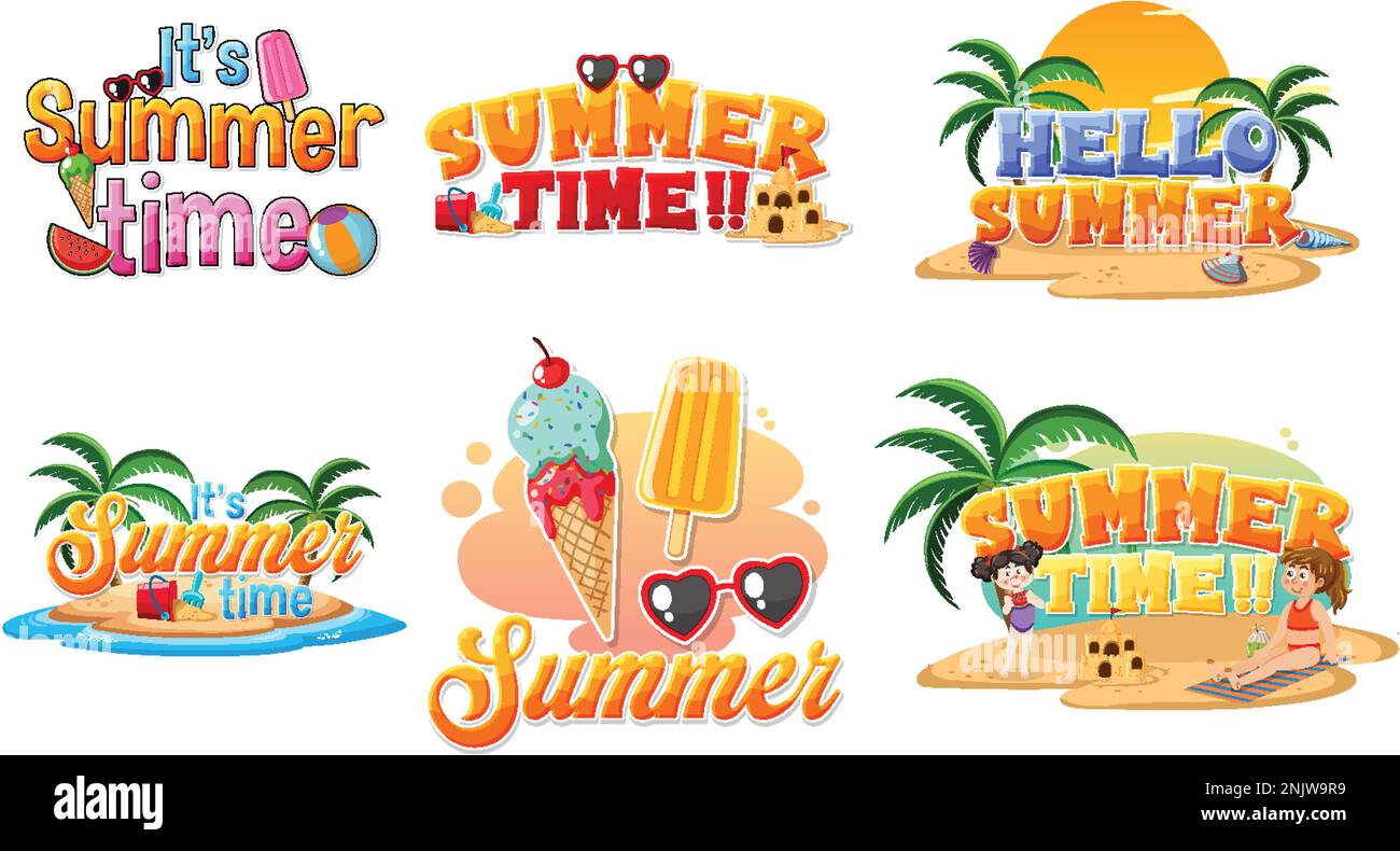 Set of summer element logo illustration Stock Vector Image & Art - Alamy