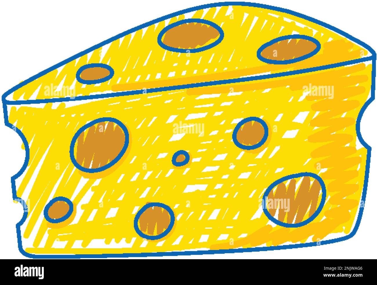 Cheese in pencil colour sketch simple style illustration Stock Vector ...