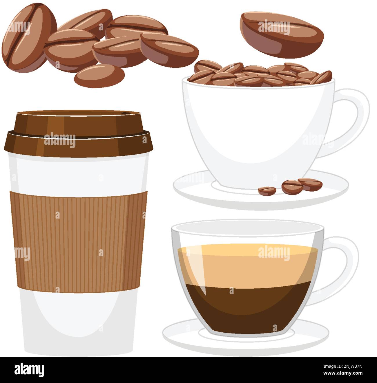 Set of coffee object isolated illustration Stock Vector Image & Art - Alamy