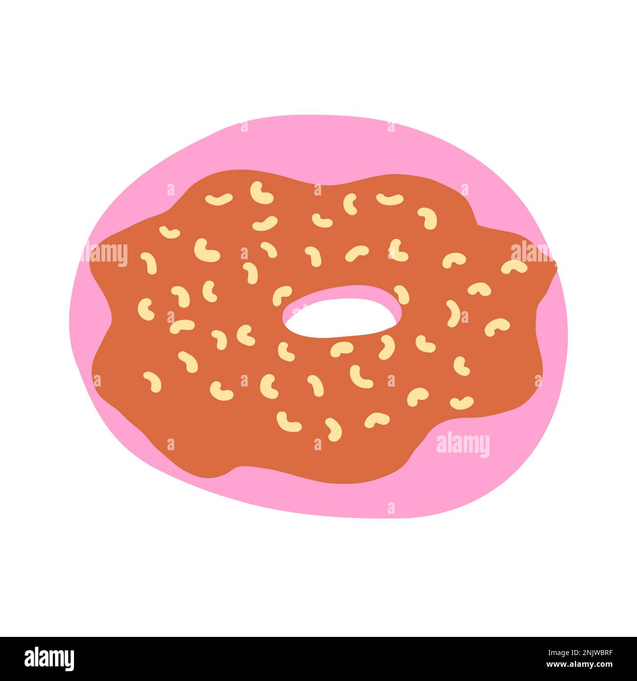 Donut in cartoon style. Vector illustration isolated on white ...