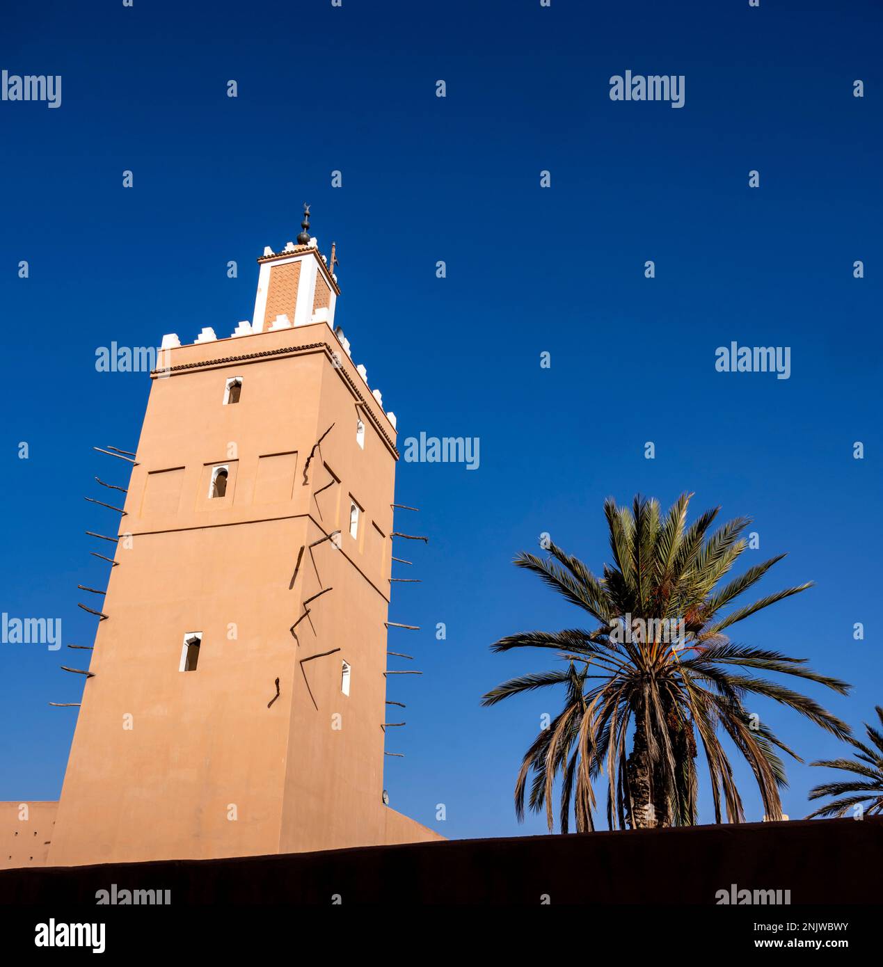 Afrika, Marokko, Tiznit, Minarett der Grossen Moschee (Alkabir Moschee ...