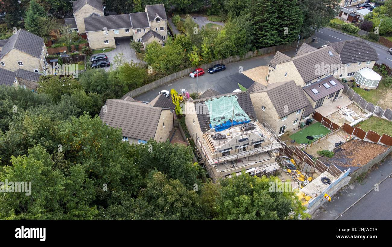 Aerial photo of a typical housing estate in Birkby close to the town ...
