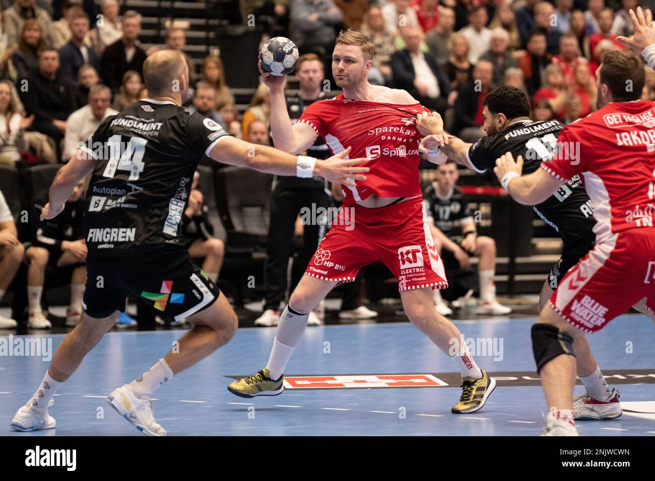 Aalborg, Denmark. 22nd Feb, 2023. Aron Palmarsson (4) of Aalborg ...