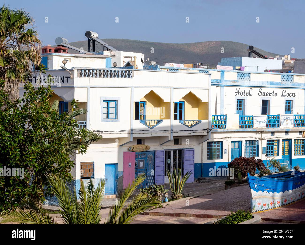 Afrika, Marokko, Südmarokko, Sidi Ifni, spanische Kolonialbauten Stock ...