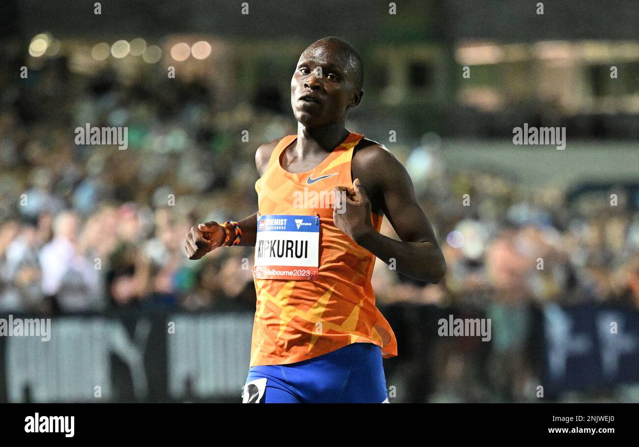 Ishmael Kipkurui of Kenya wins the Mens 3000m during the Maurie Plant ...