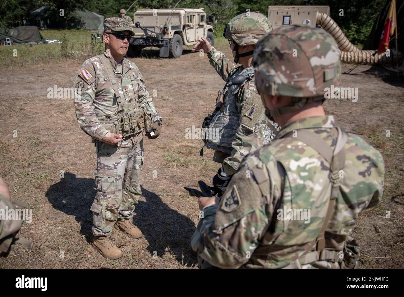 Army Lt. Gen. Antonio A. Aguto, Jr., commanding general of the First ...