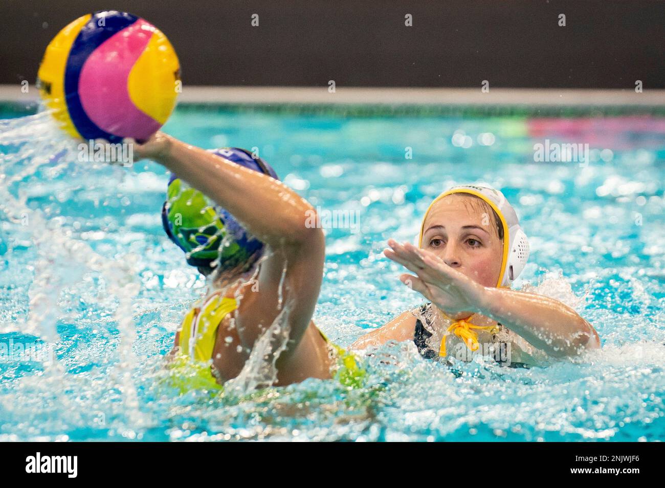 Nicola Macleod, right, of South Africa and Ana Julia Amaral of Brazil ...