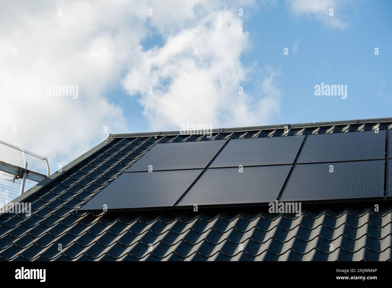 New ecologic house with solar panels Alternative to conventional energy ...