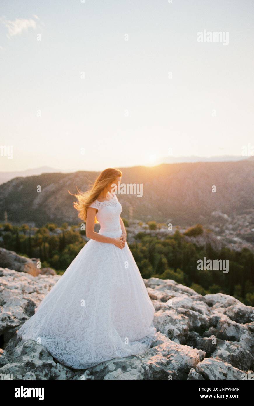 Green trees white puffy hi-res stock photography and images - Alamy