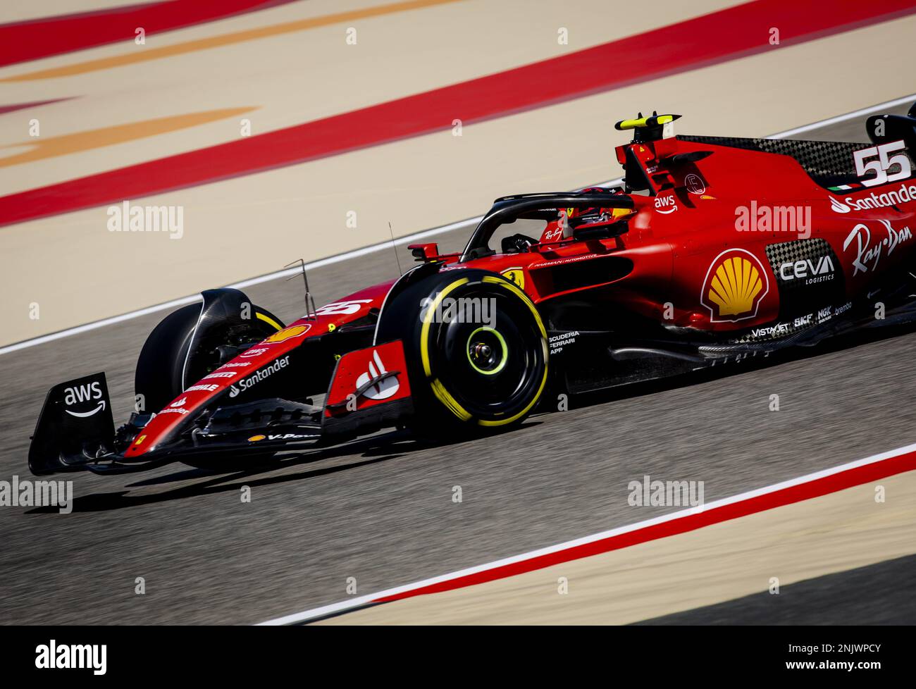 BAHRAIN - Carlos Sainz (Ferrari) during the first day of testing at the ...