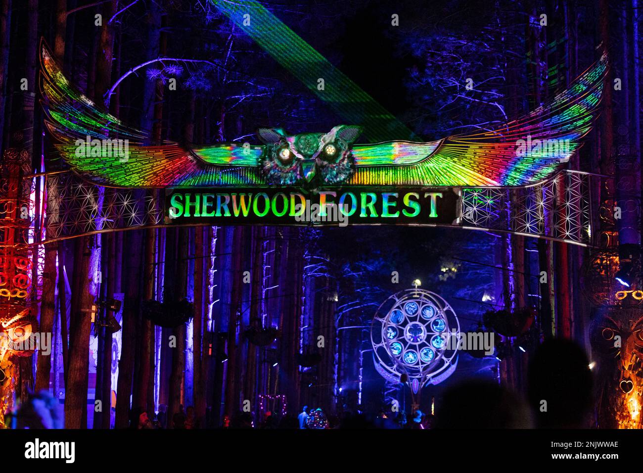 Sherwood Forest at night during the third day of Electric Forest Music ...