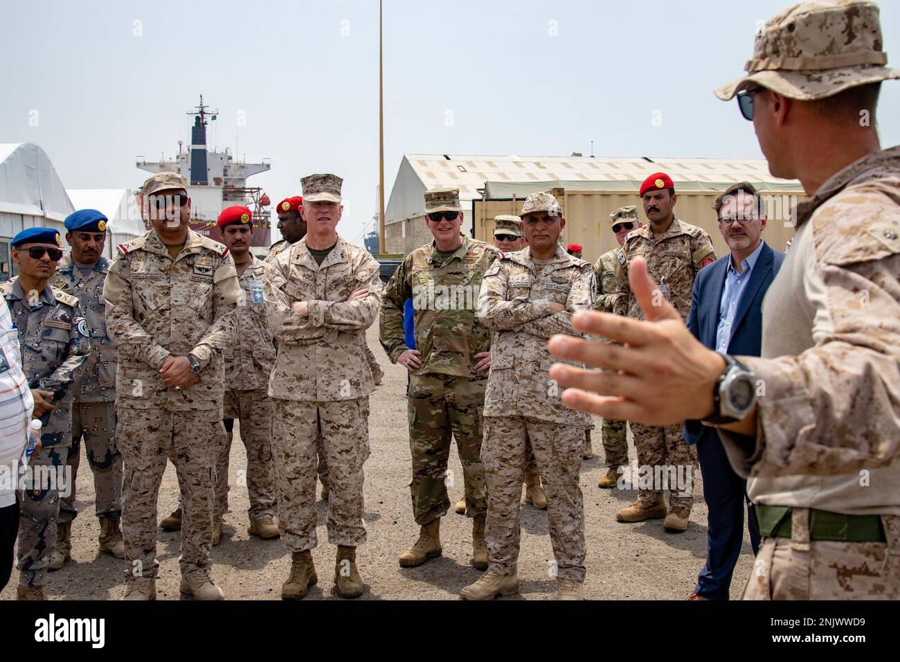 U.S. Armed Forces and Saudi Armed Forces receive a tour of the Yanbu ...