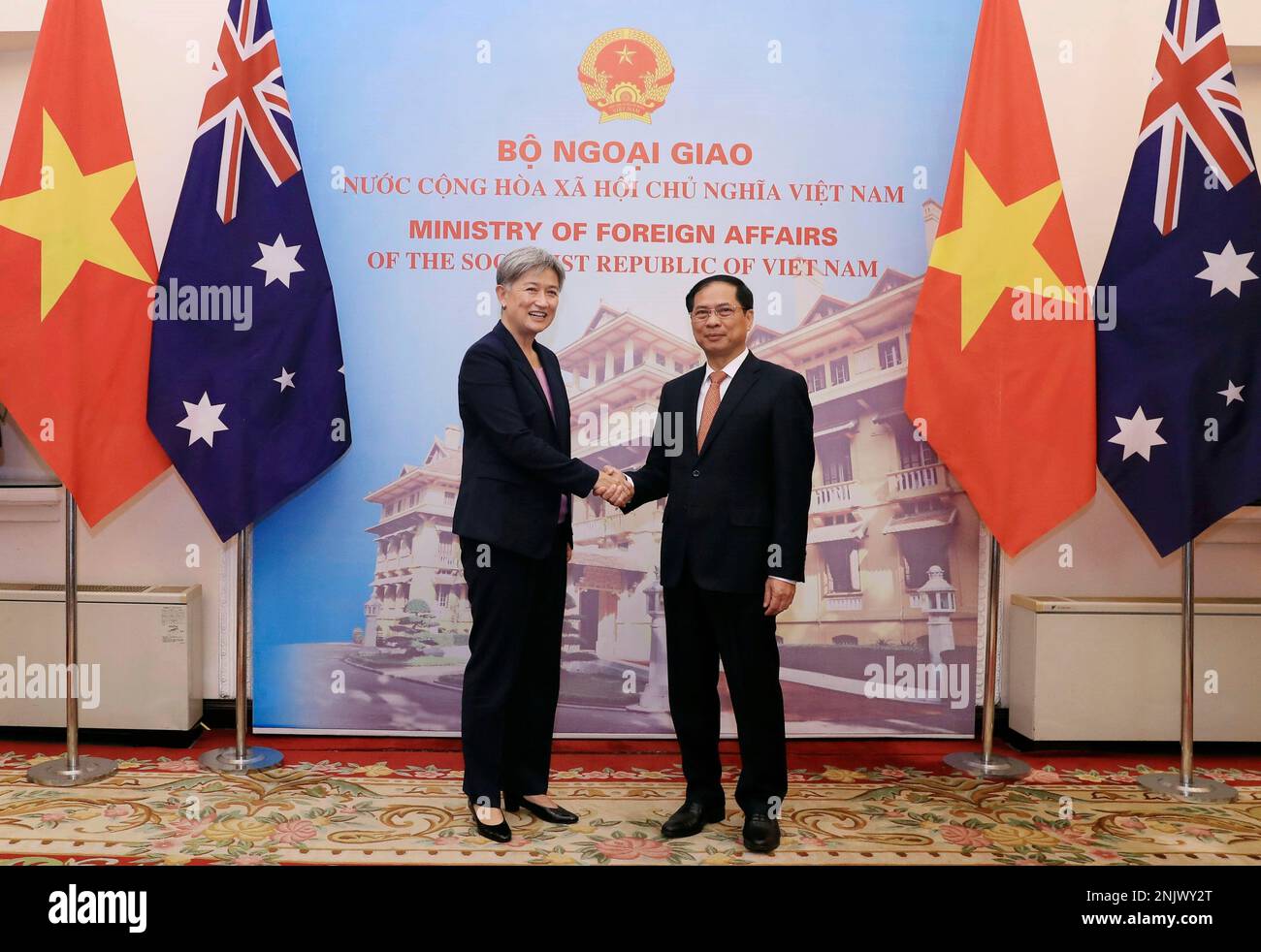 Australian Foreign Minister Penny Wong, left, and Vietnamese Foreign ...