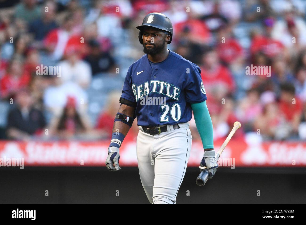 ANAHEIM, CA - JUNE 24: Seattle Mariners right fielder Taylor Trammell ...