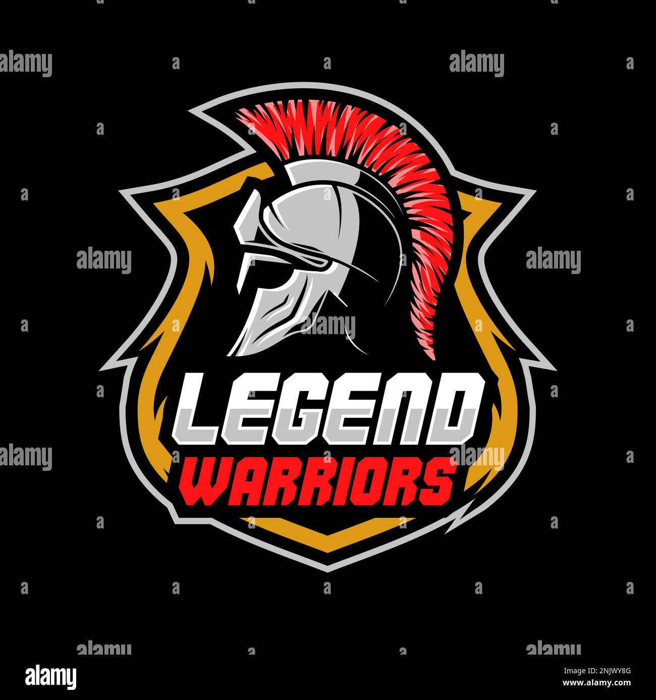 Legend warrior mascot or icon. Medieval knight, Ancient Greece fighter ...