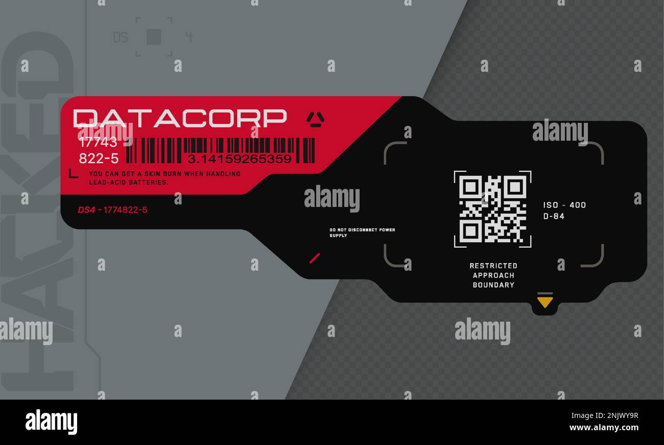 Cyberpunk decal. Vector sticker, label in futuristic style. Sci fi ...