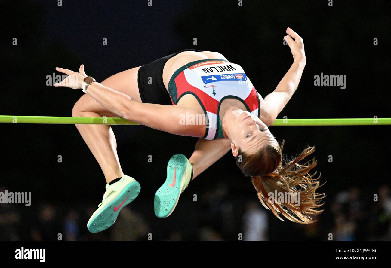 Emily Whelan of Australia competes in the Women’s High Jump during the ...